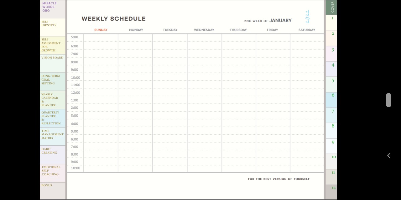 weekly-schedule – MIRACLE MAKER PLANNER